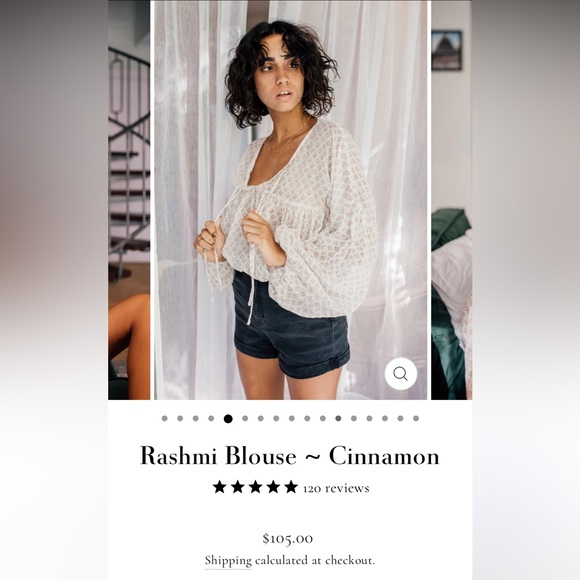 Daughters of India | Tops | Daughters Of India Rashmi Blouse Cinnamon ...